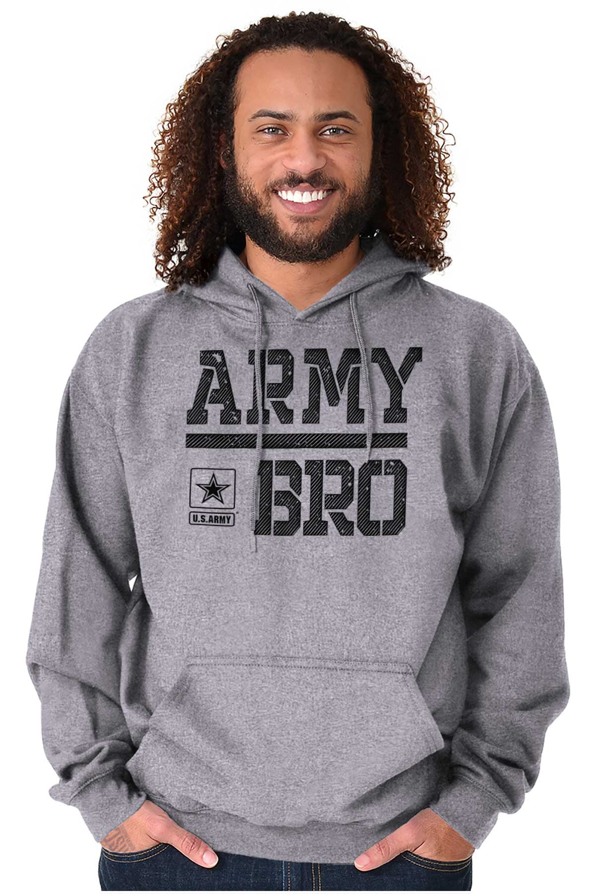 US Army Bro Military Star Logo Men's Big & Tall Graphic Hoodie Brisco ...