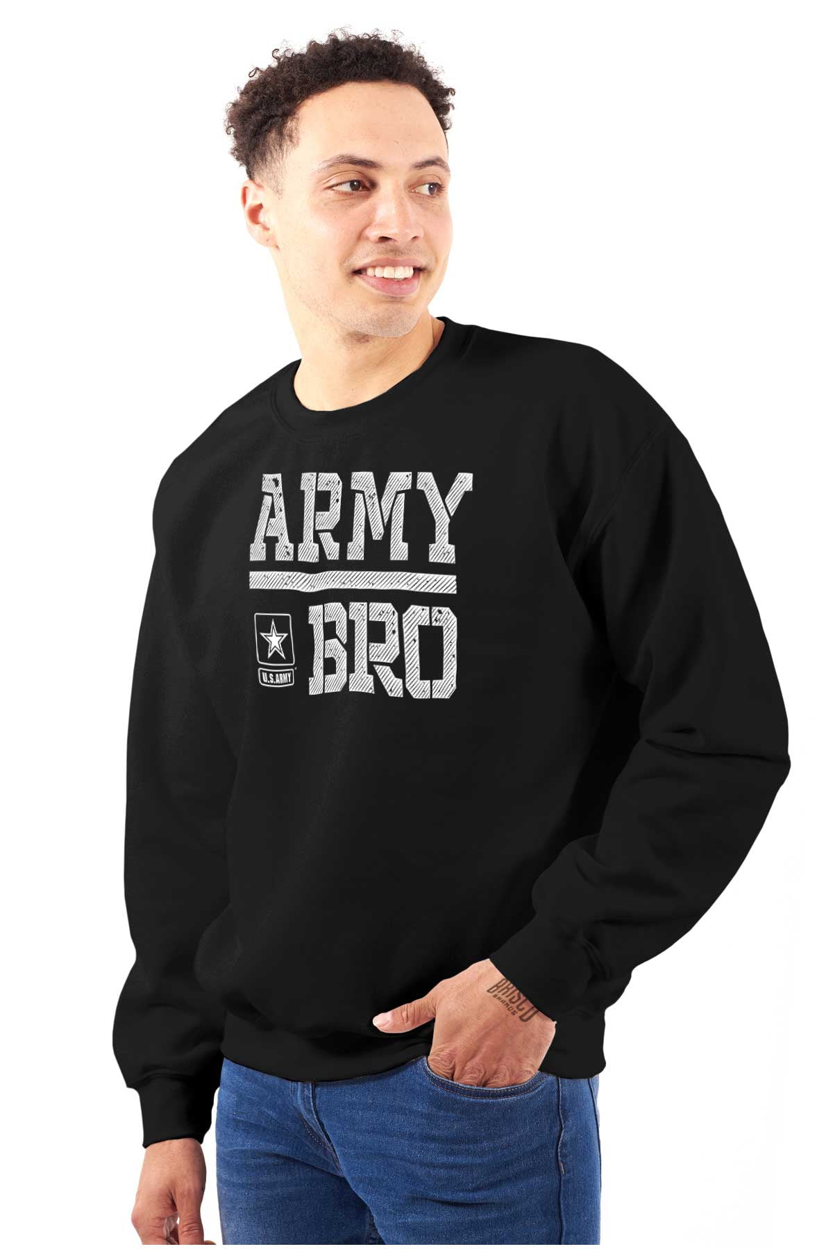 US Army Bro Military Star Logo Men's Big & Tall Crewneck Sweatshirt ...
