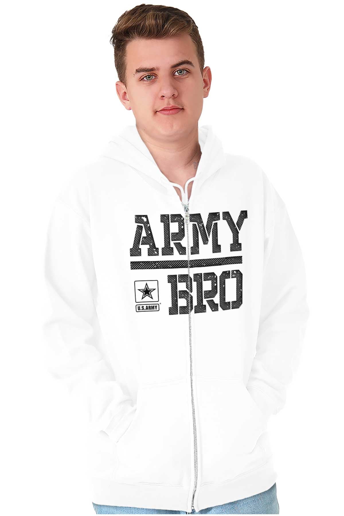 US Army Bro Military Star Logo Zip Hoodie Sweatshirt Men Brisco Brands ...