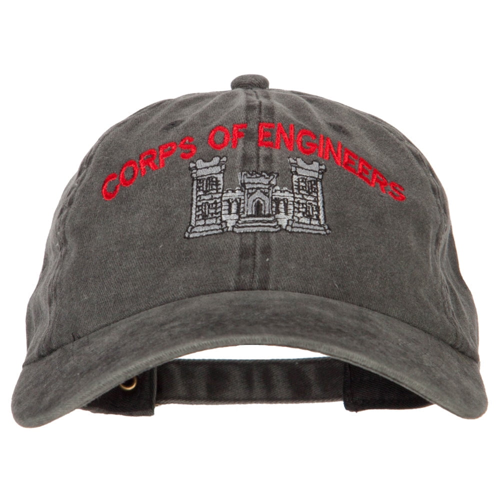 US Army Corps of Engineers Embroidered Washed Buckled Cap - Black OSFM ...