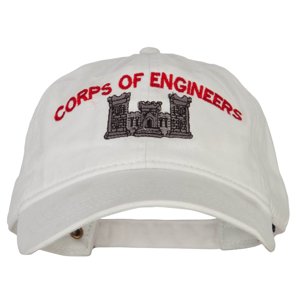 US Army Corps of Engineers Embroidered Washed Buckled Cap - White OSFM ...
