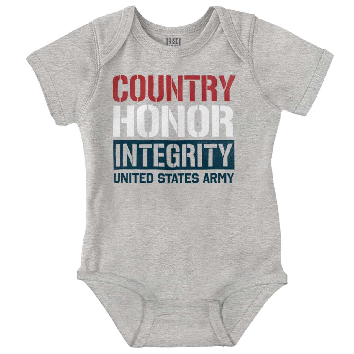 US Army Country Honor Integrity Romper Boys or Girls Infant Baby Brisco ...