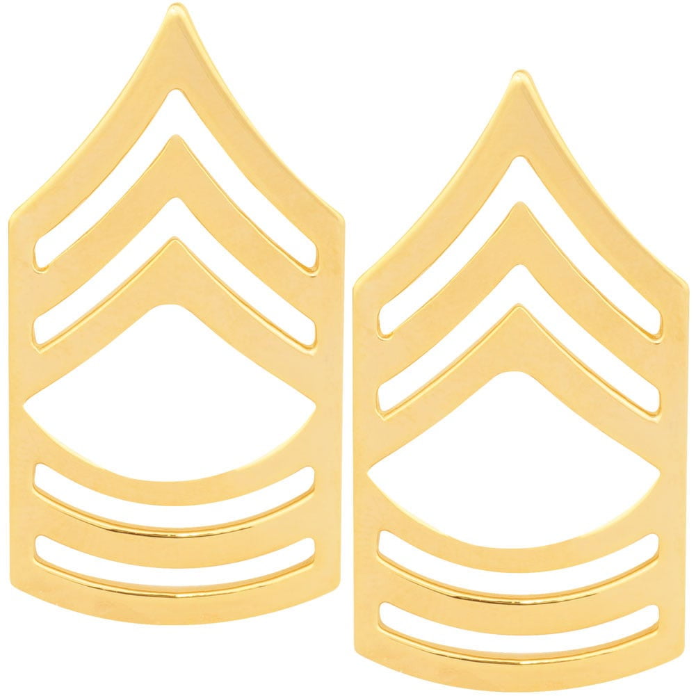 US Army Enlisted Rank Master Sergeant E-8 / MSG 22k gold plated Pair ...