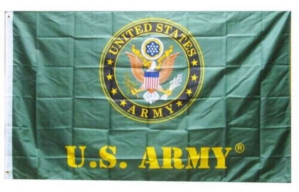 US Army Flag 3x5 ft Green Emblem Shield United States Military 100D ...