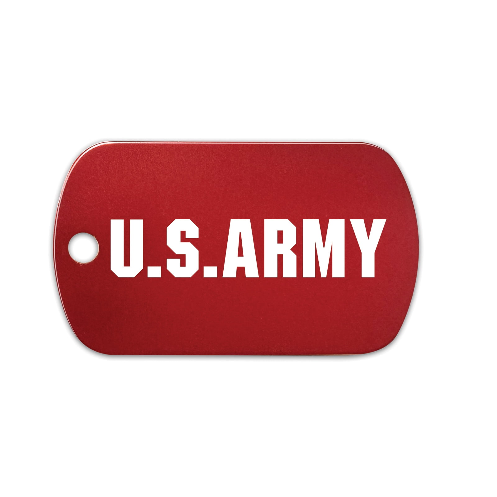 US Army GI Dog Tag Aluminum Keychain us united states - Red - Walmart.com