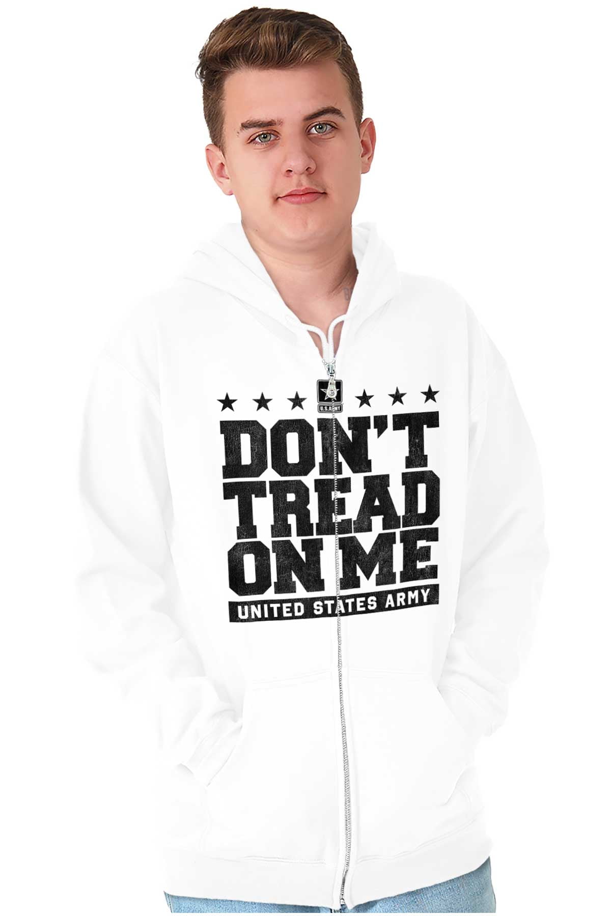 US Army Gadsden Flag Slogan Saying Unisex Plus Size Zip Hoodie Brisco ...