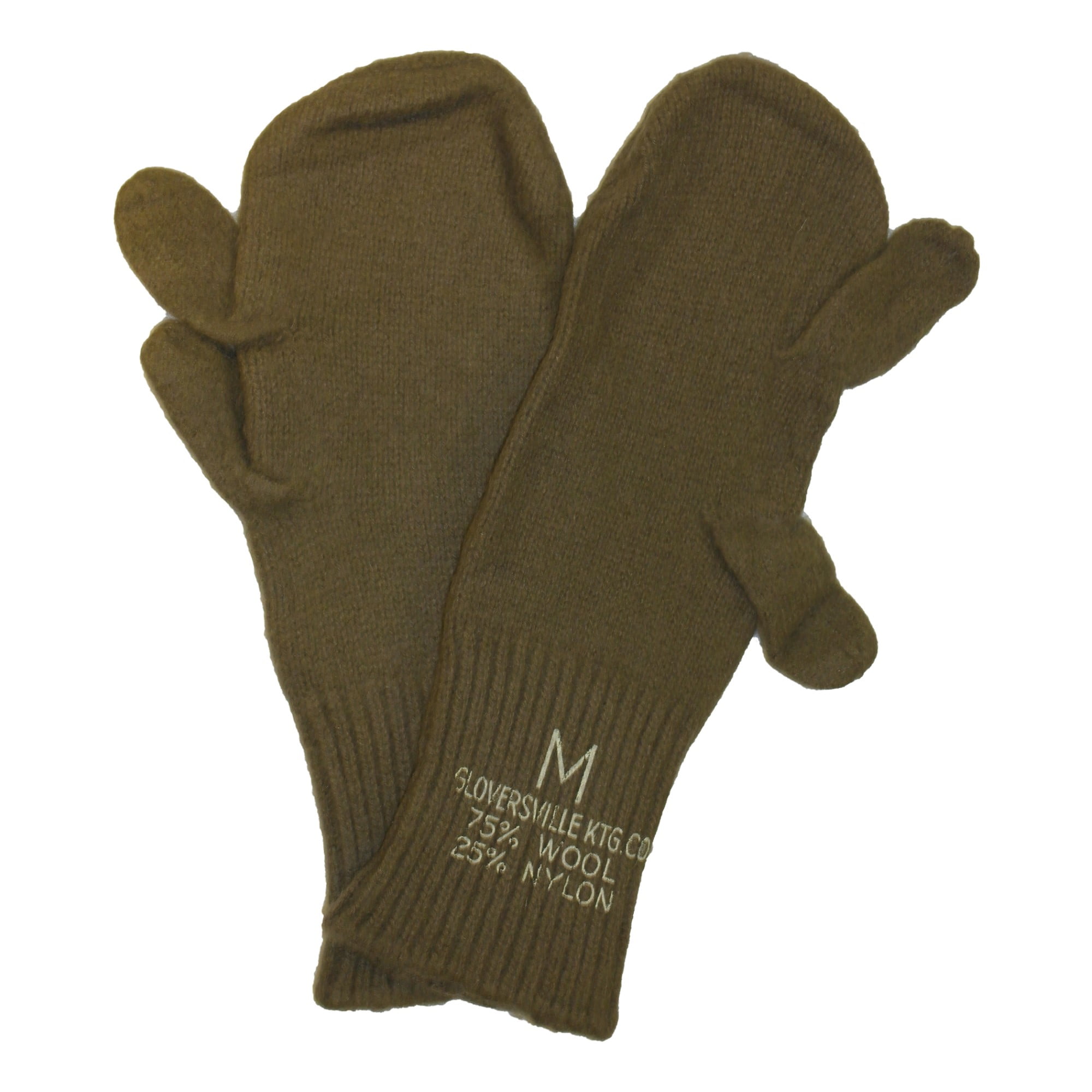 US Army Genuine Issue Trigger Finger Mitten Inserts OD Wool Nylon Blend ...