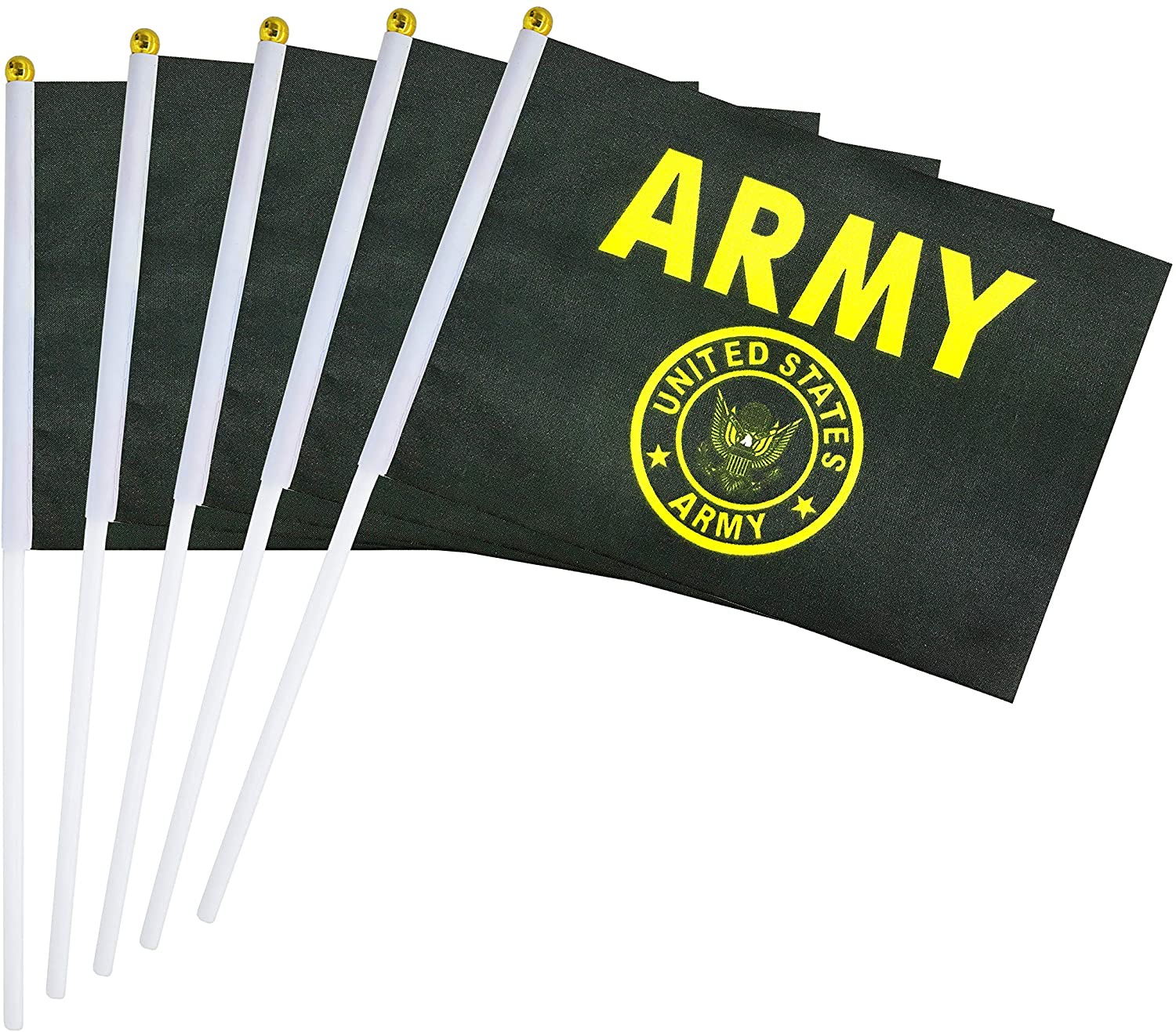 US Army Gold Crest Flag Small Mini Military Stick Flags,25 Pack ...