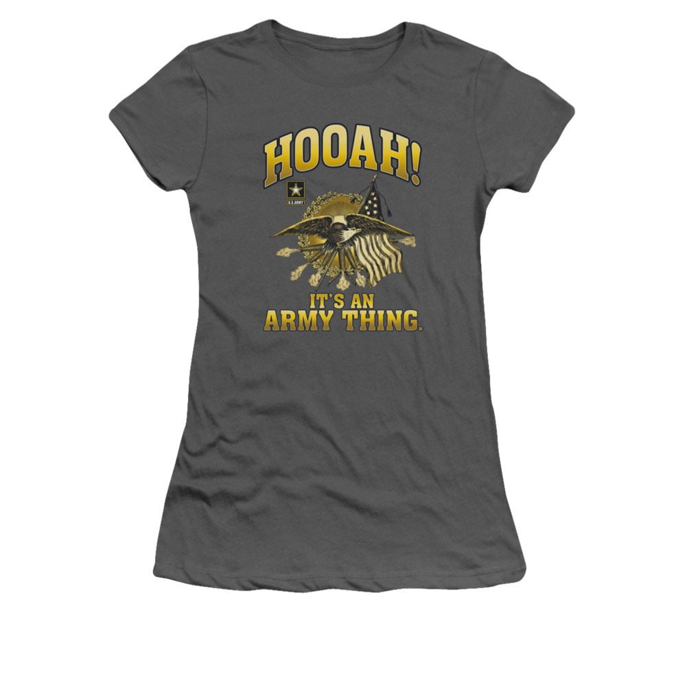 US Army Hooah Gray Juniors T-Shirt-Large - Walmart.com