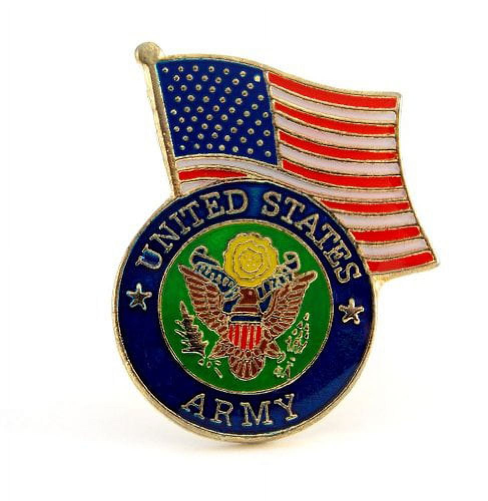 US Army Insignia With USA Flag Lapel Hat Pin Gift Military PPM652 (1 ...