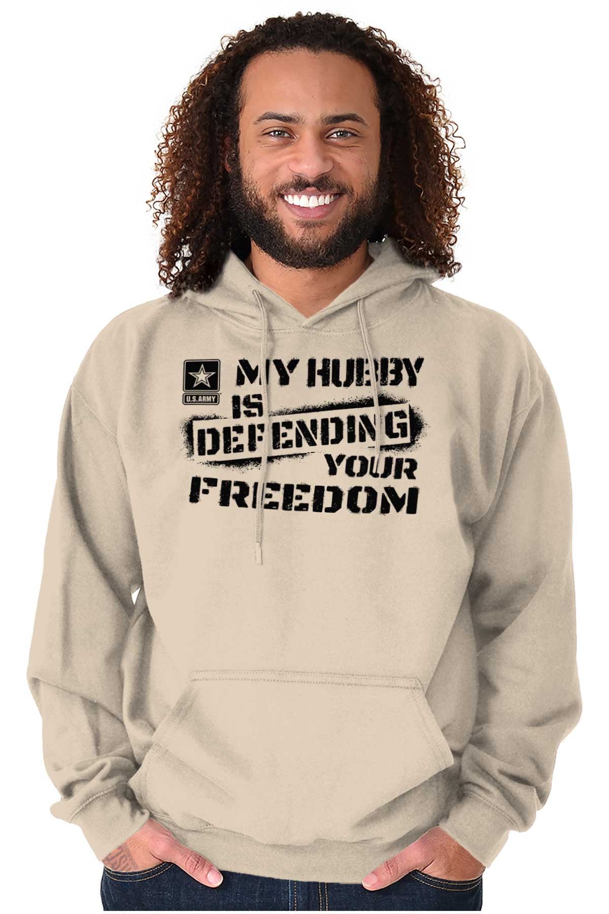 US Army Logo Hubby Defending Freedom Hoodie Sweatshirt Women Brisco ...