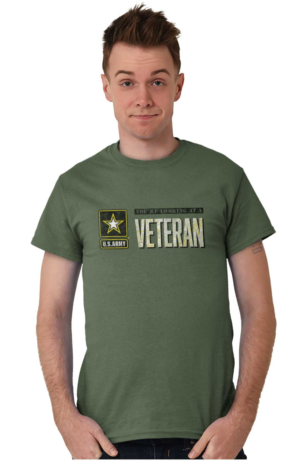 US Army Logo Looking at a Veteran Unisex Plus Size Graphic Tee Brisco ...