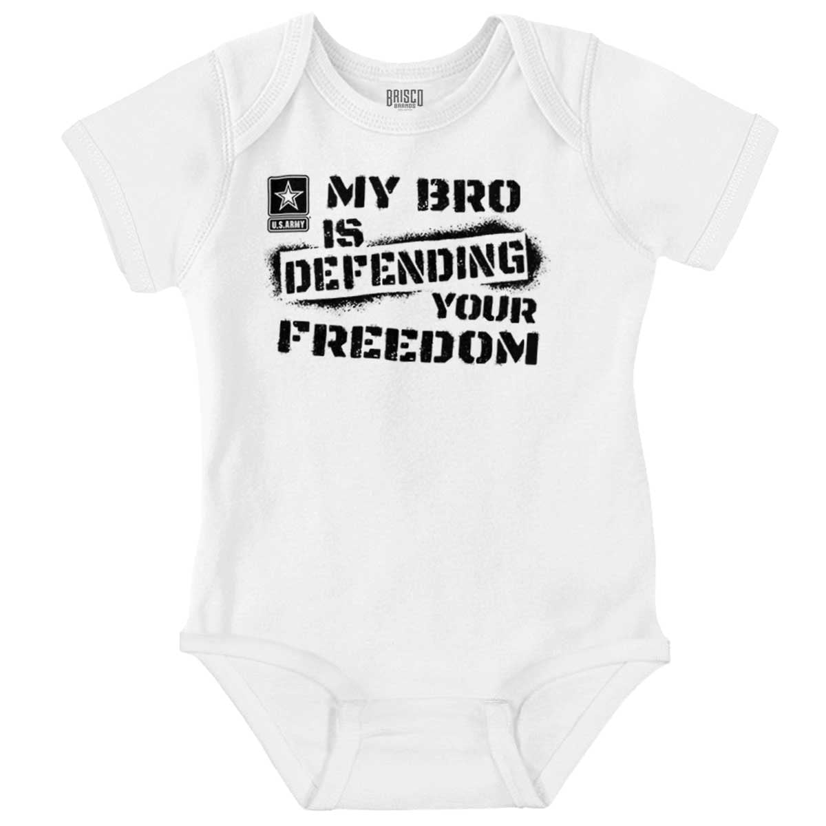 US Army Logo My Bro Defending Freedom Romper Boys or Girls Infant Baby ...
