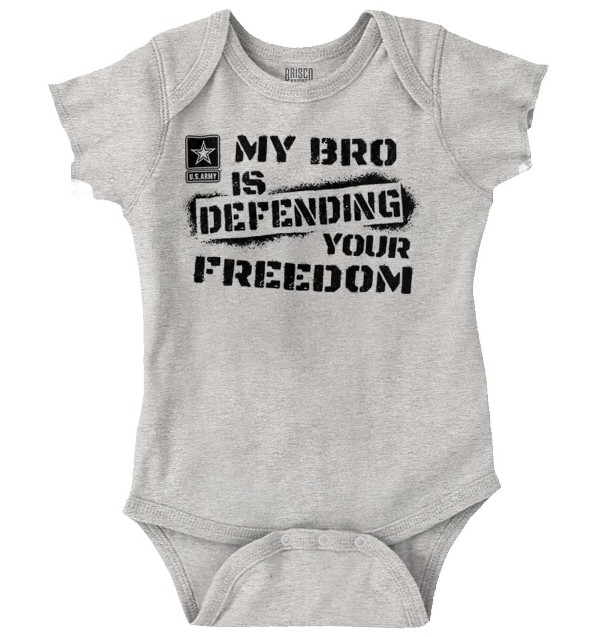 US Army Logo My Bro Defending Freedom Romper Boys or Girls Infant Baby ...