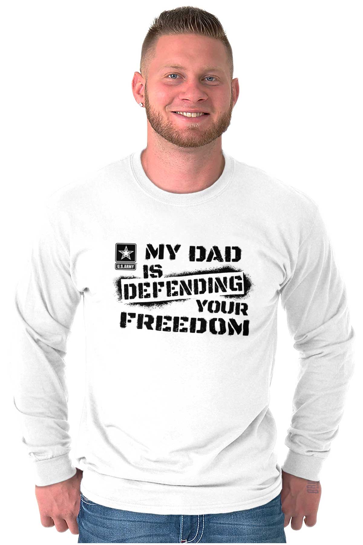 US Army Logo My Dad Defending Freedom Long Sleeve TShirt Men Women ...