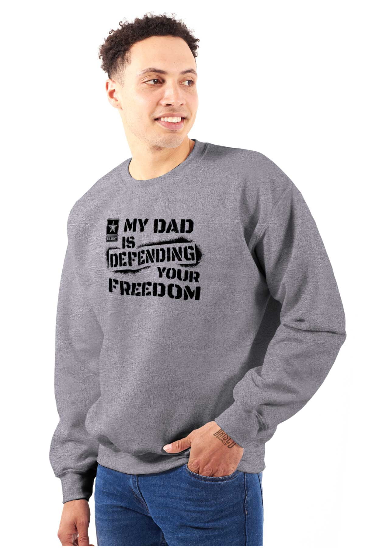 US Army Logo My Dad Defending Freedom Unisex Plus Size Sweatshirt ...