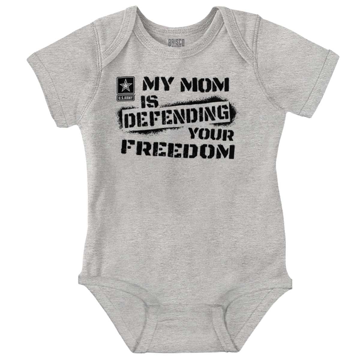 US Army Logo My Mom Defending Freedom Romper Boys or Girls Infant Baby ...