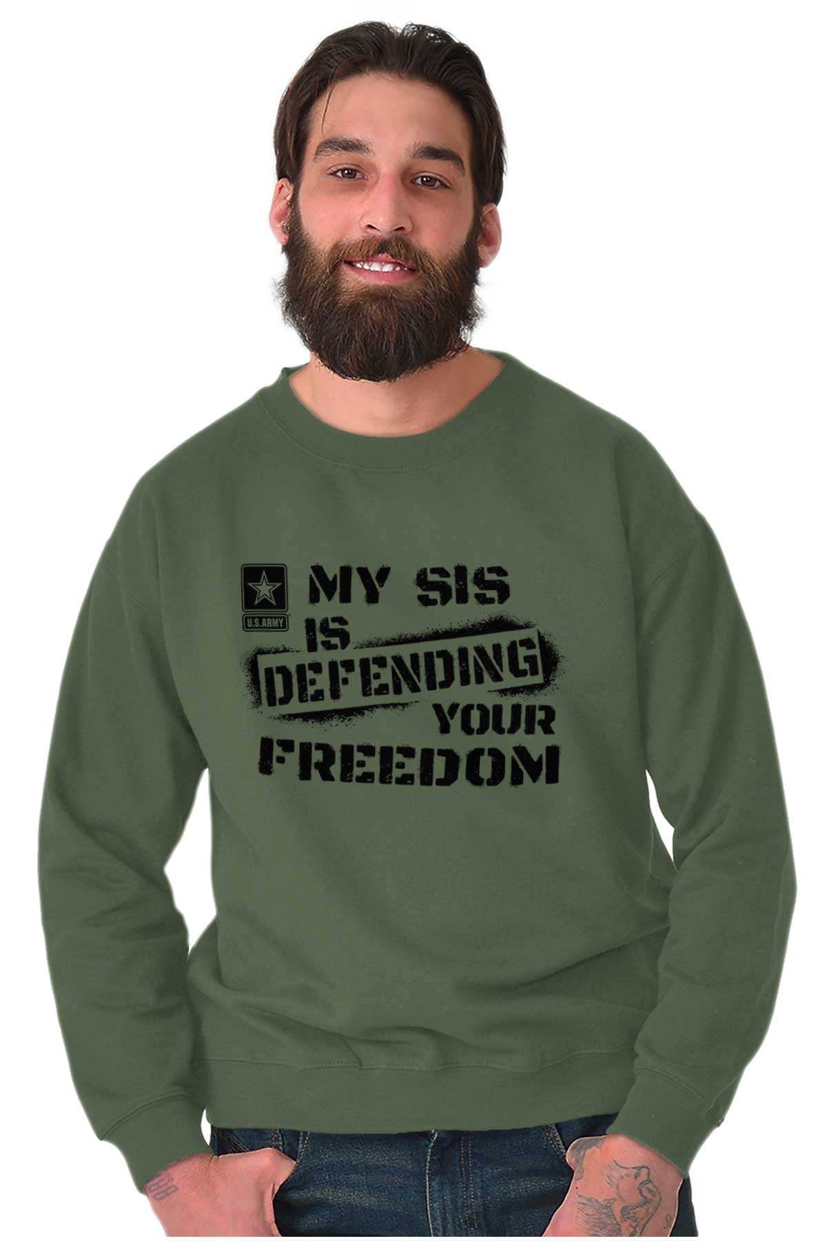 US Army Logo My Sis Defending Freedom Unisex Plus Size Sweatshirt ...