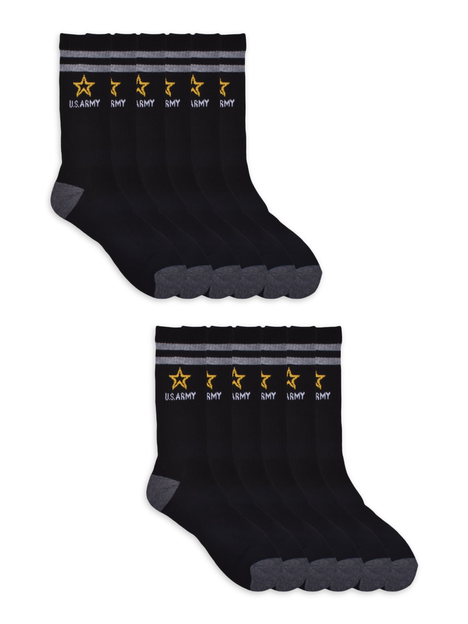 U.S. Army Men's Breathable Crew Socks, 6-Pack, Shoe Size 6-12 ...