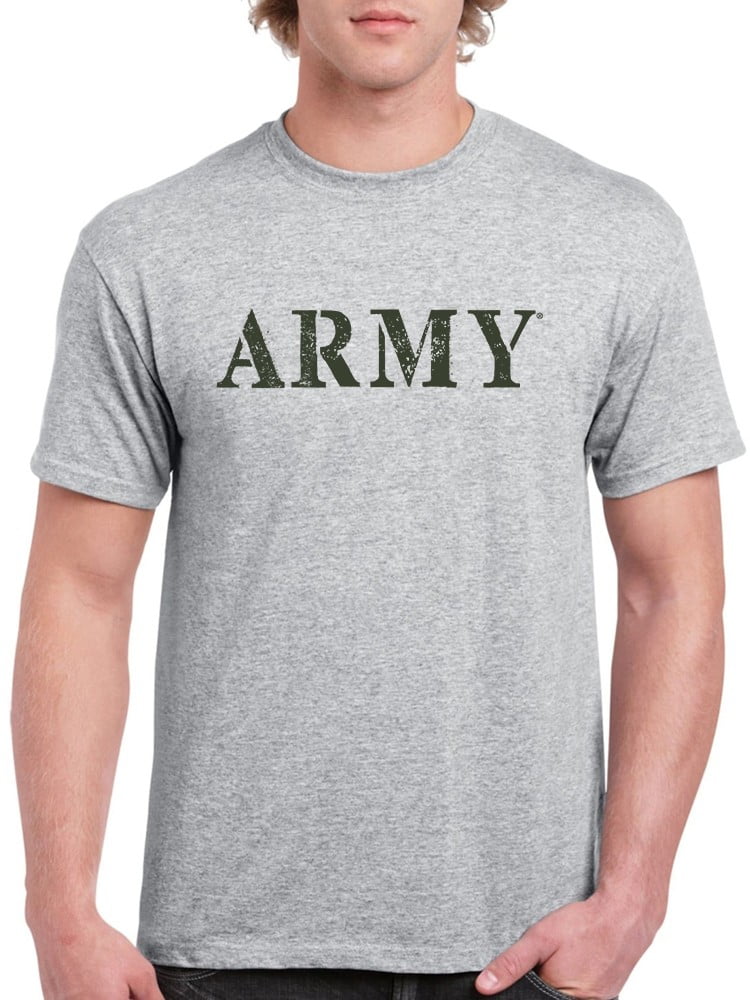 US Army Mens Graphic Tee Athletic Heather - Army Lettering 100% Cotton ...