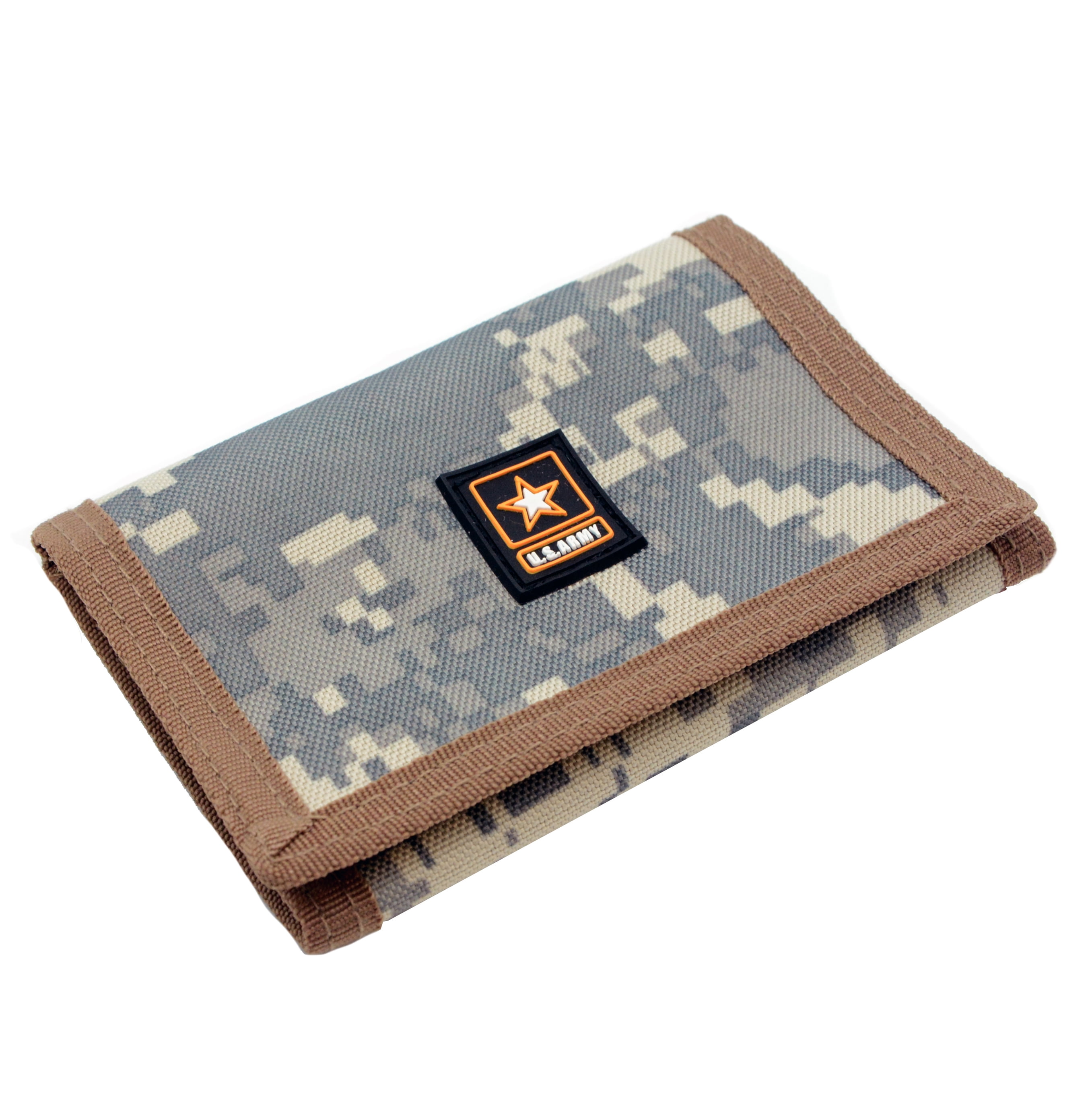 US Army Mens Trifold Nylon Camo Hook and Loop Wallet - Walmart.com