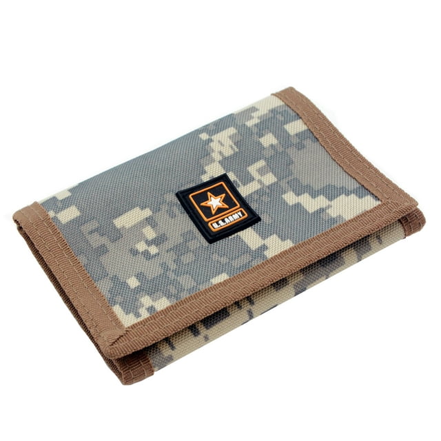 US Army Mens Trifold Nylon Camo Hook and Loop Wallet - Walmart.com