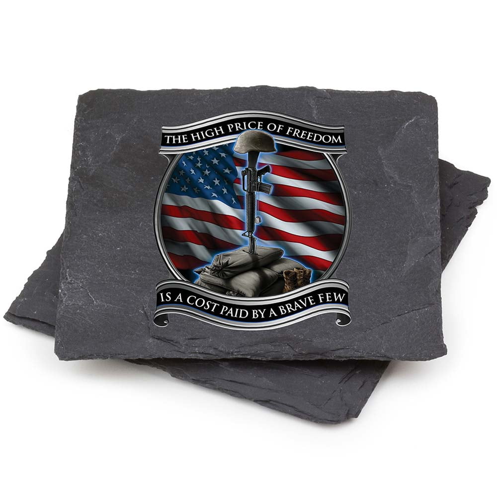 US Army Natural Stone Coaster - Soldiers Cross Gift Box (Set Of 2 ...