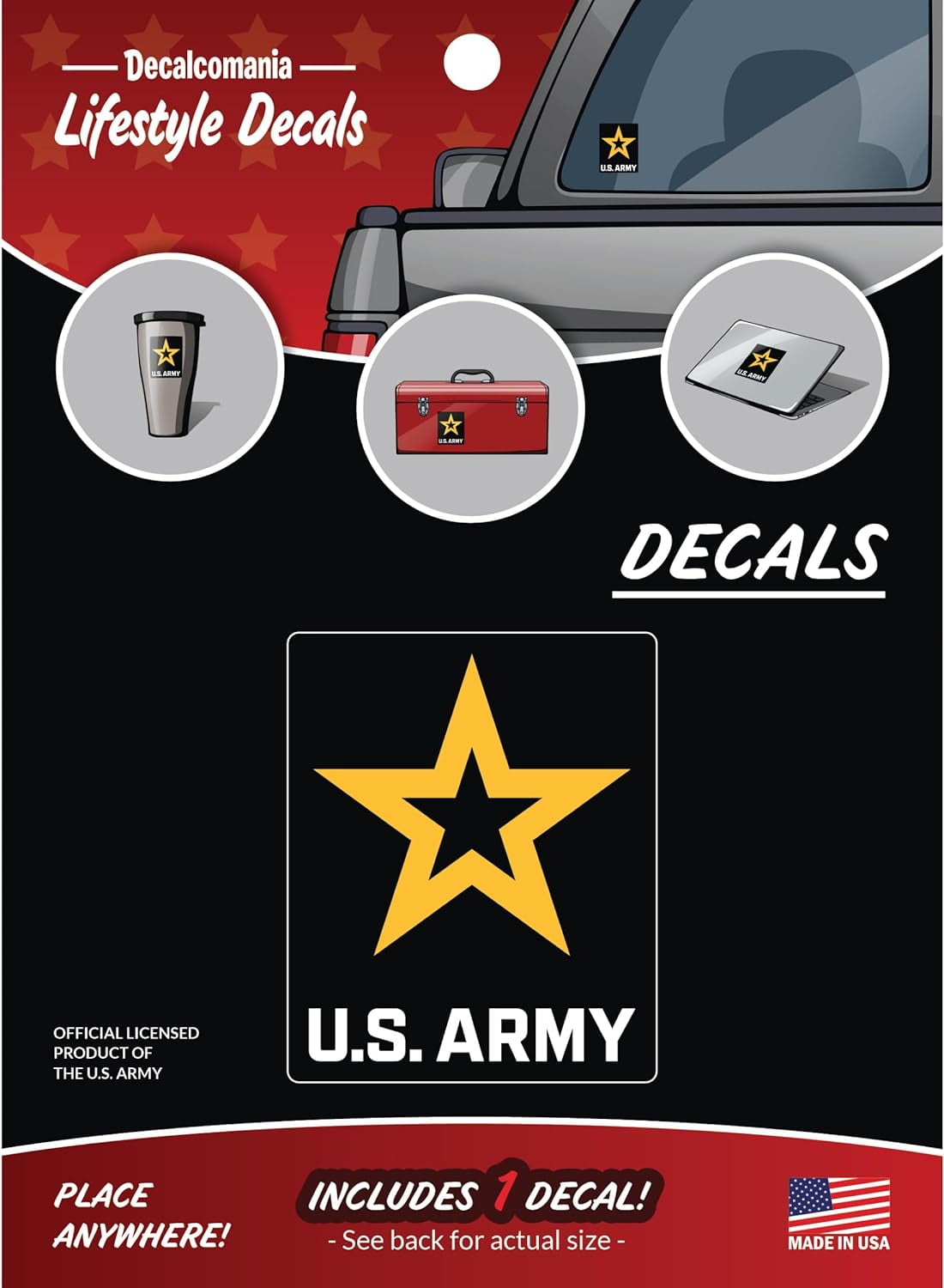US Army New Star Logo Car Decal - 5" US Army Sticker for Truck or Car ...