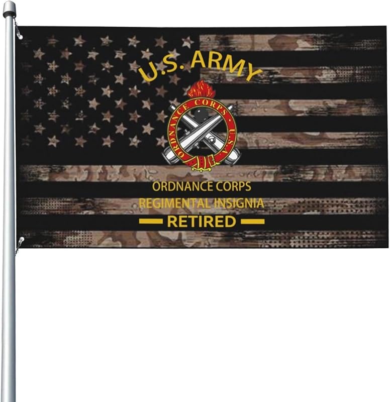 US Army Ordnance Corps Regimental Insignia Flag Outdoor Garden Flag ...