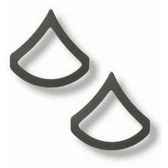 US Army Private First Class PFC Chevron Black Metal Collar Rank ...