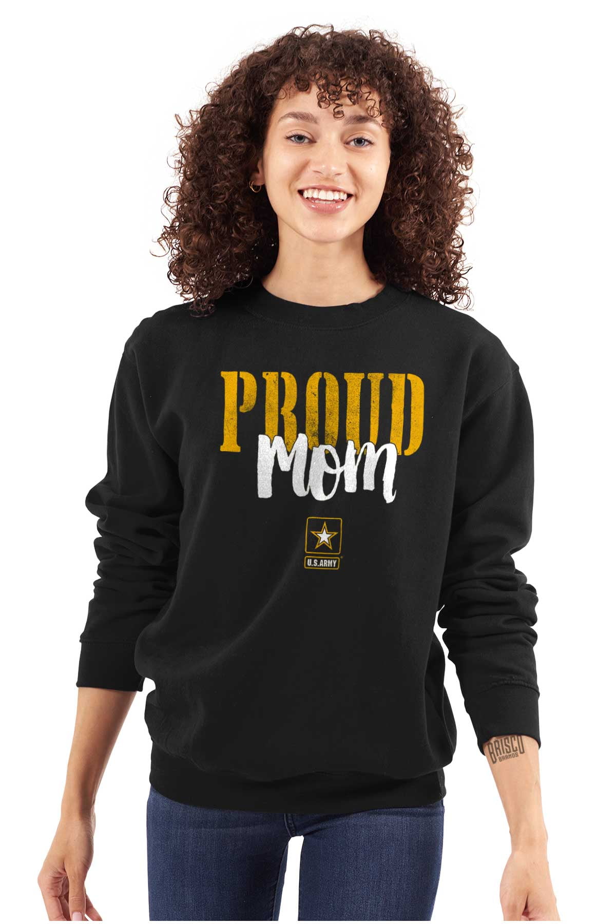 US Army Proud Mom Military Logo Women Crewneck Sweatshirt Brisco Brands ...