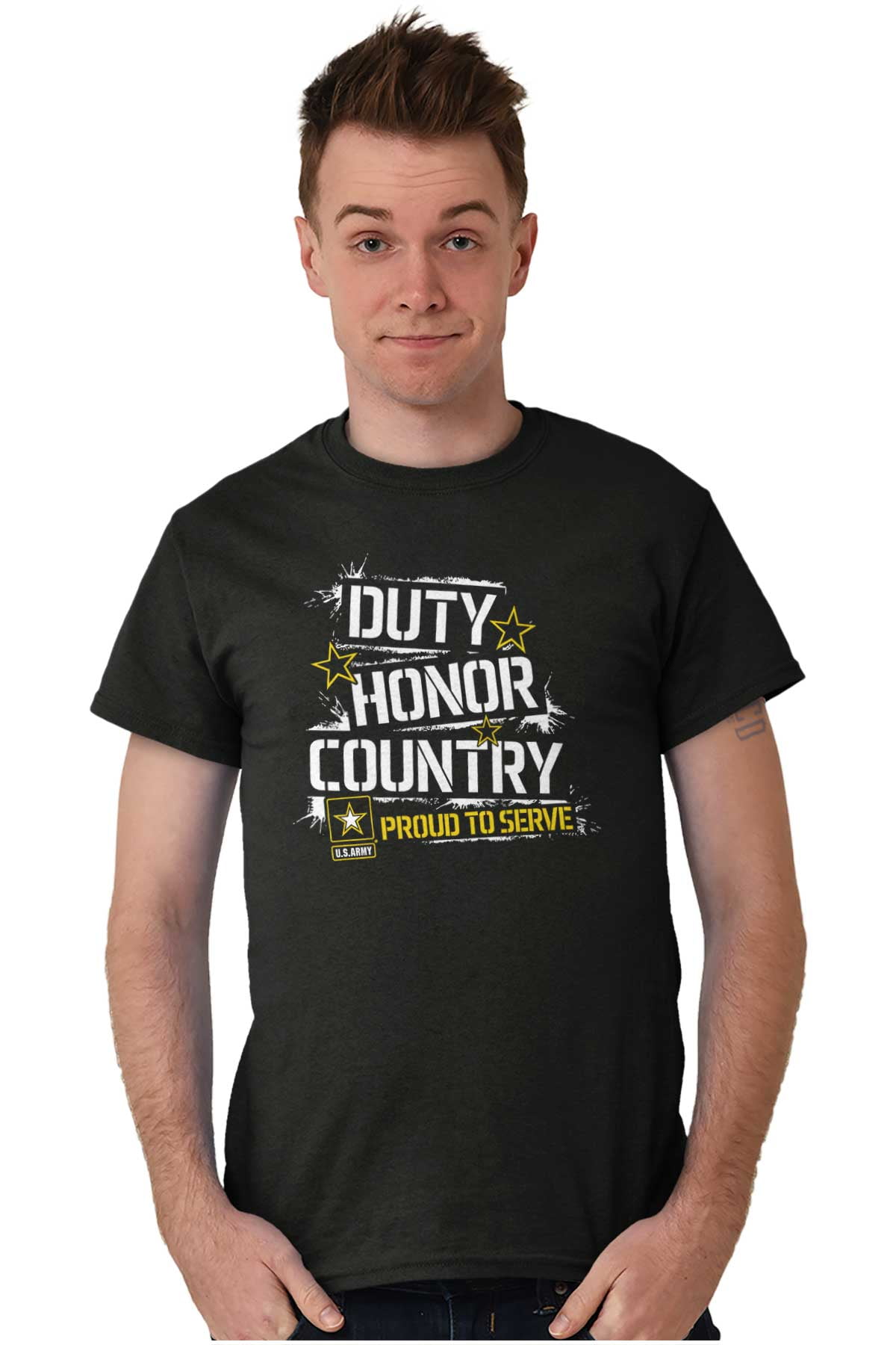US Army Proud to Serve Duty Honor Men's Graphic T Shirt Tees Brisco ...