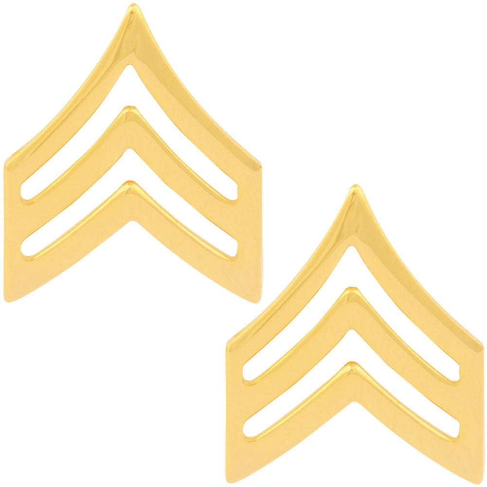 US Army Sergeant Rank E5 SGT 22k Gold Plated Pin On - Walmart.com