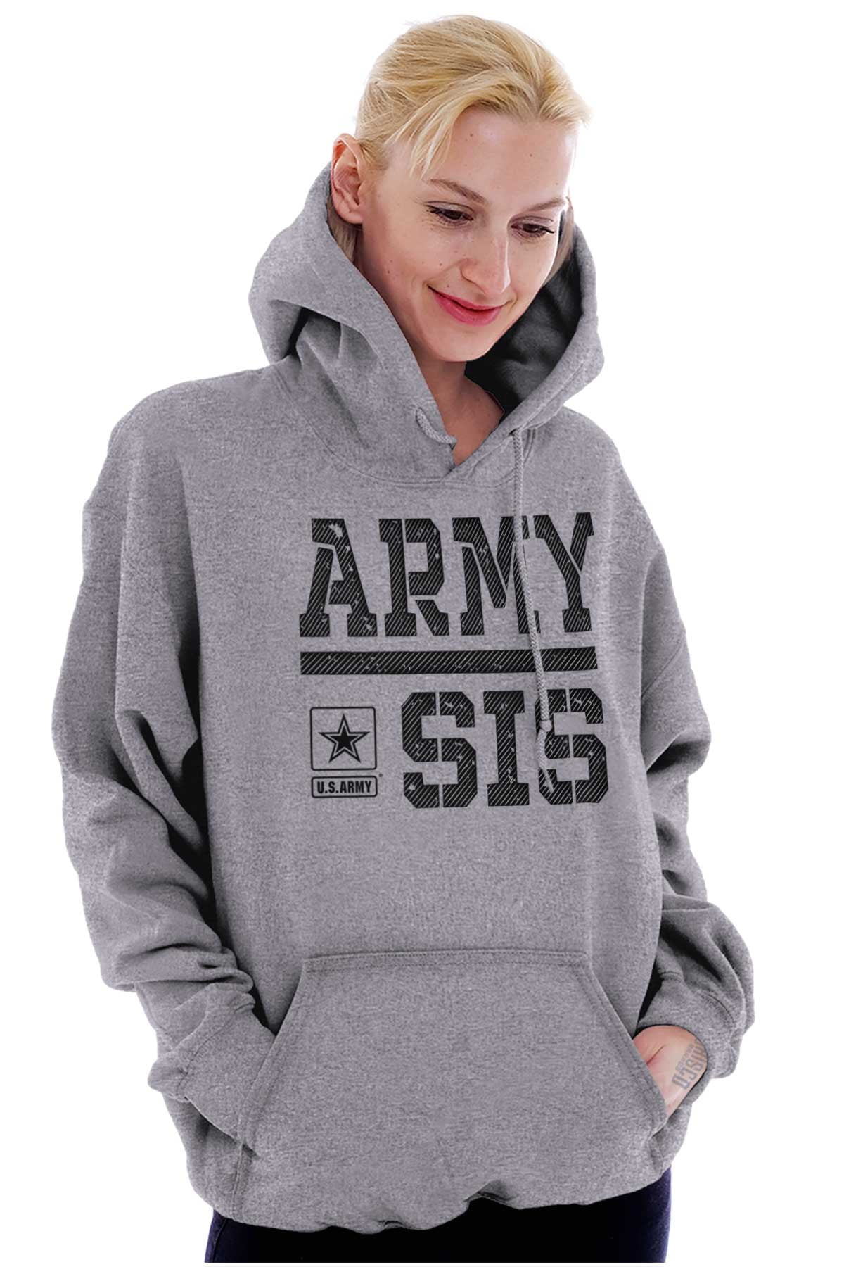 US Army Sis Military Star Logo Hoodie Sweatshirt Women Brisco Brands X ...