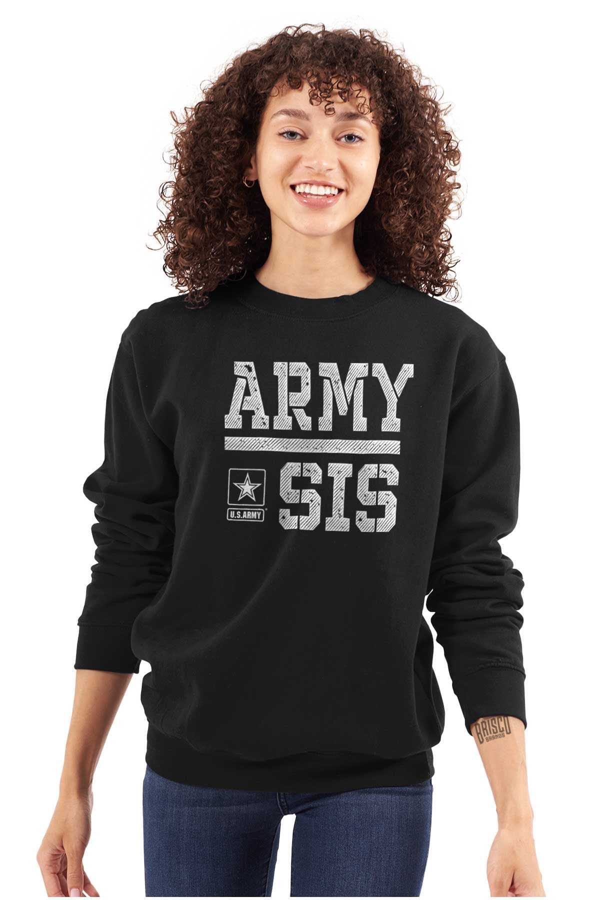 US Army Sis Military Star Logo Women Crewneck Sweatshirt Brisco Brands ...