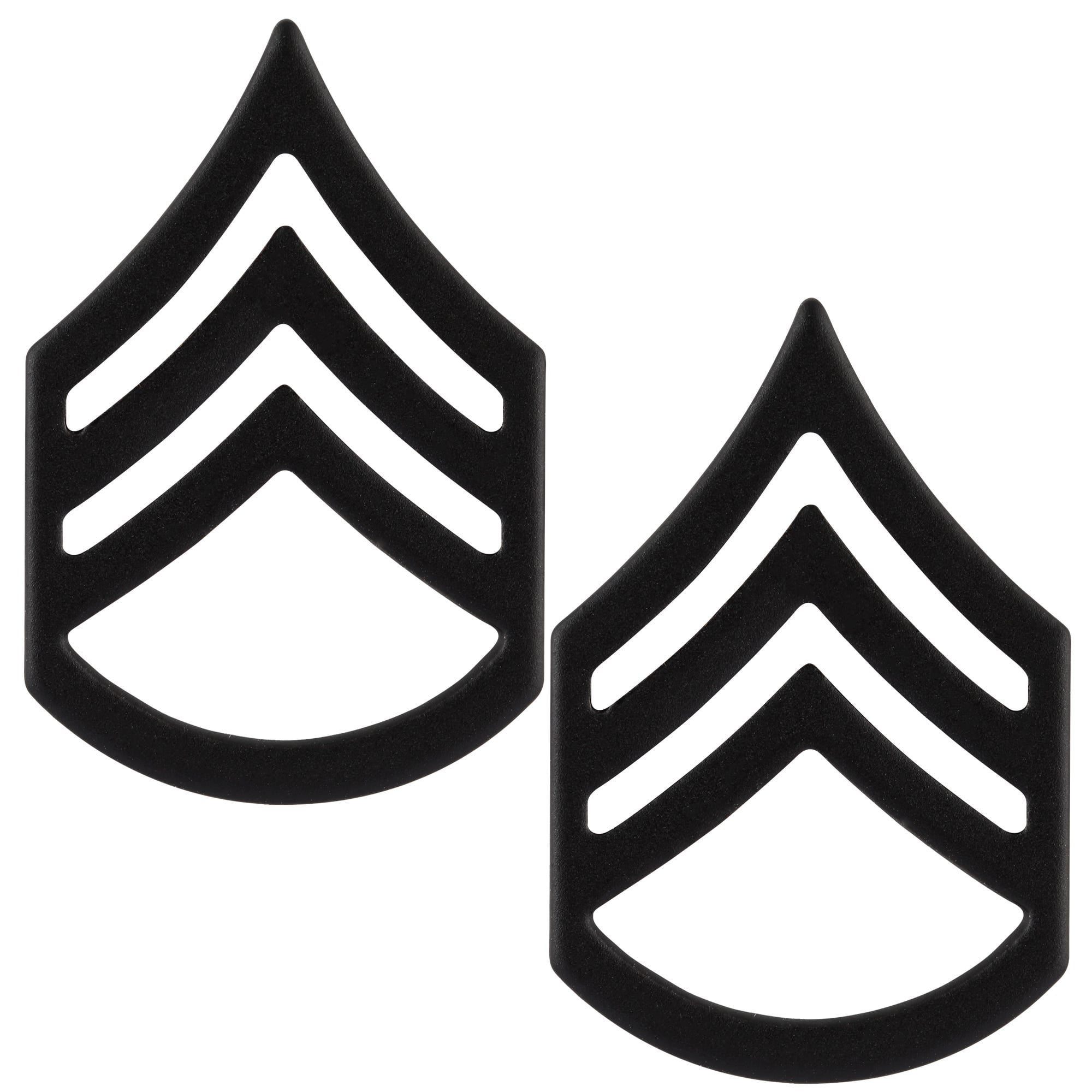US Army Staff Sergeant Subdued Black Metal Rank Pair - Walmart.com