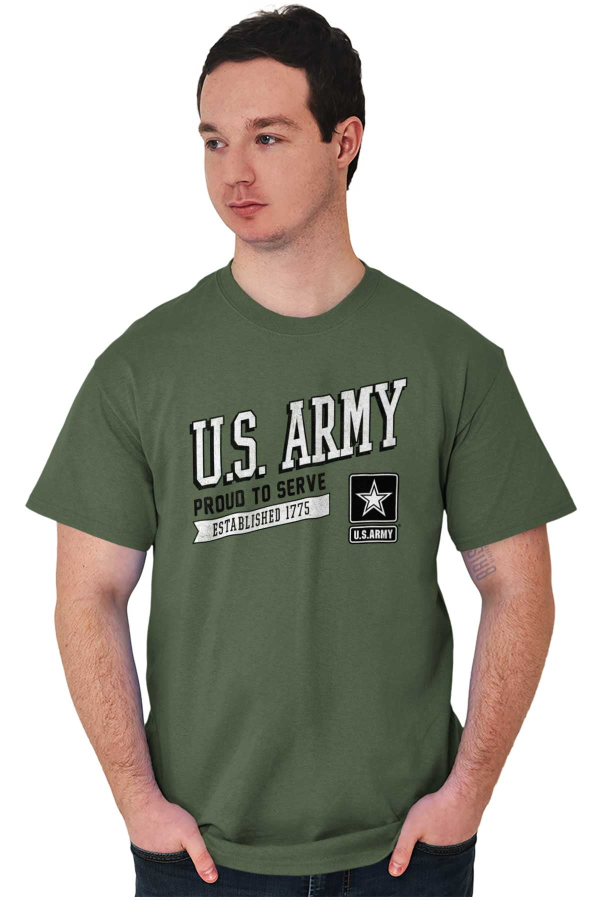 US Army Star Logo Proud to Serve Men's Graphic T Shirt Tees Brisco ...