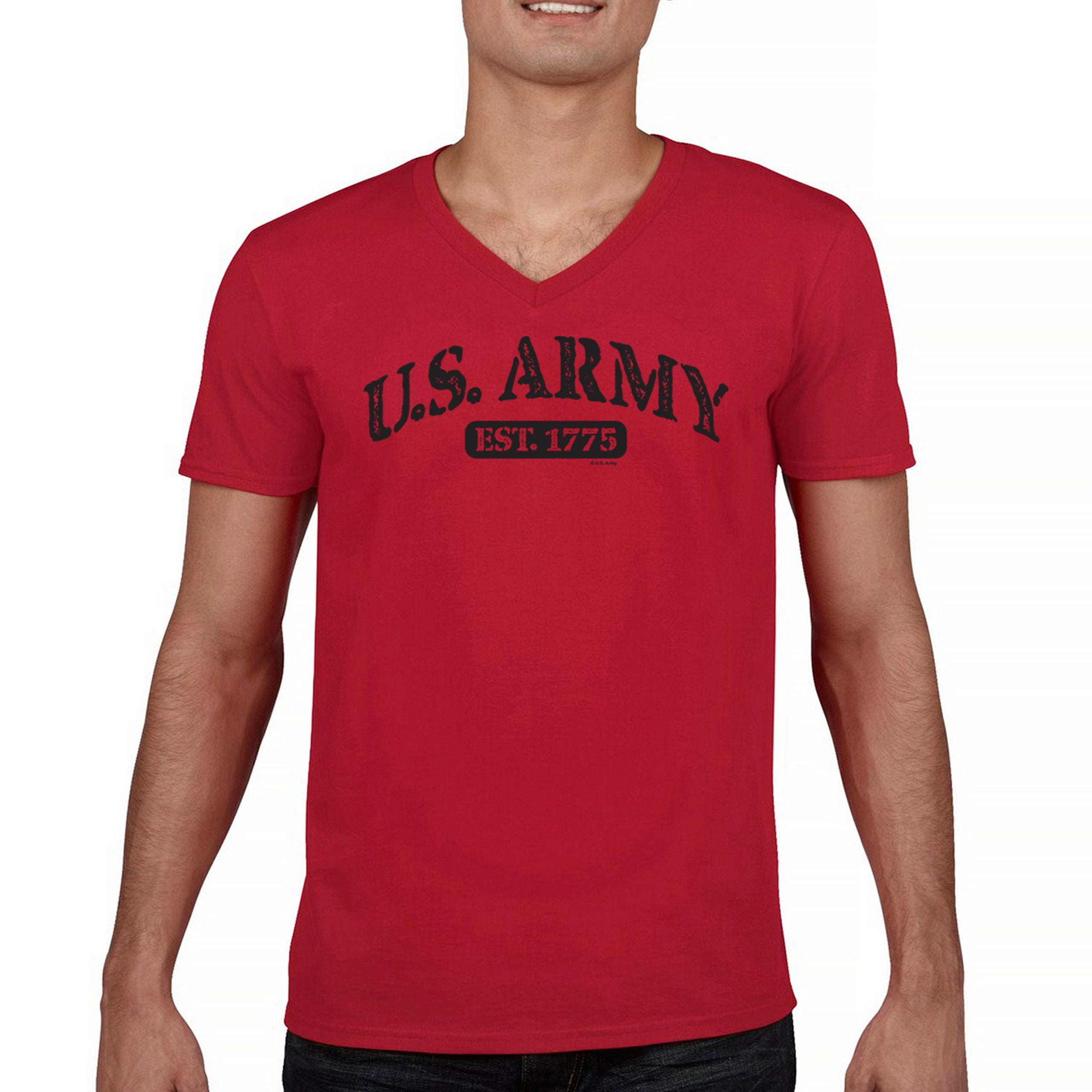 US Army Strong V-Neck T-shirt United States Military Pride Veteran DD ...