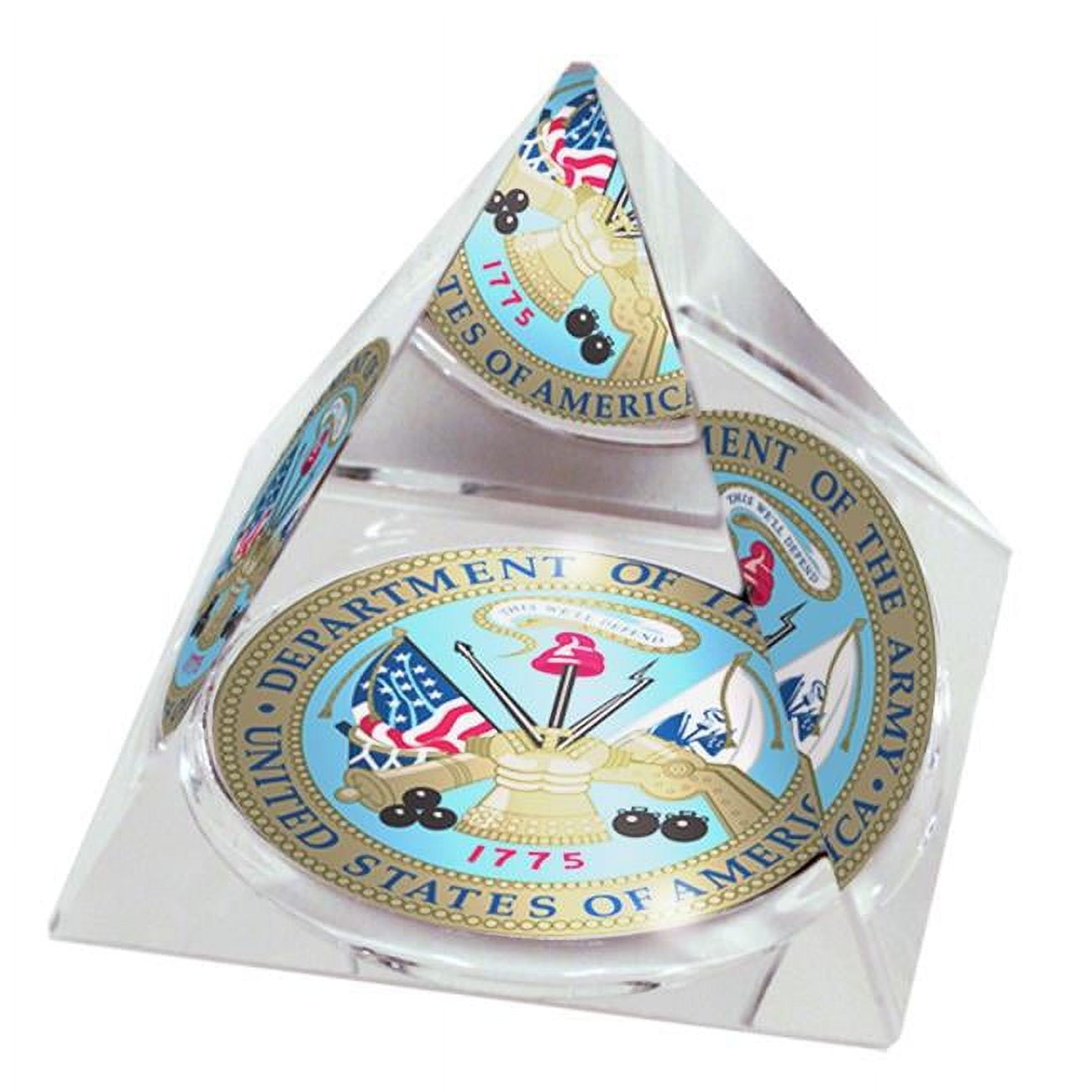US Army USARMYOLDPY80 3 in. Crystal Pyramid Collectible with US Army ...