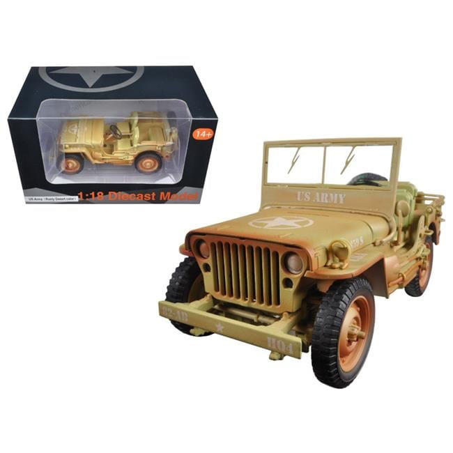 US Army Vehicle WWII Desert Sand Weathered Version 1/18 Diecast Model ...