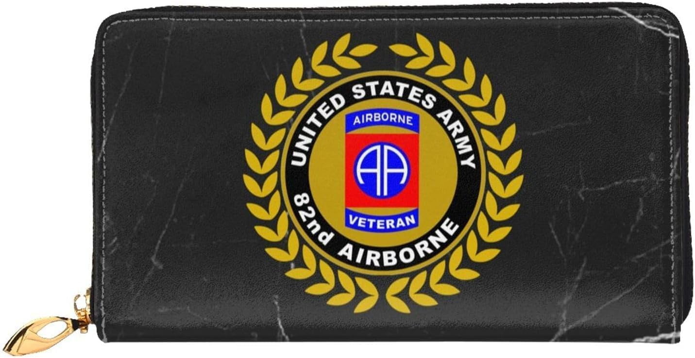 US Army Veteran 82nd Airborne Wallet Card Bag Leather Wallet - Walmart.com