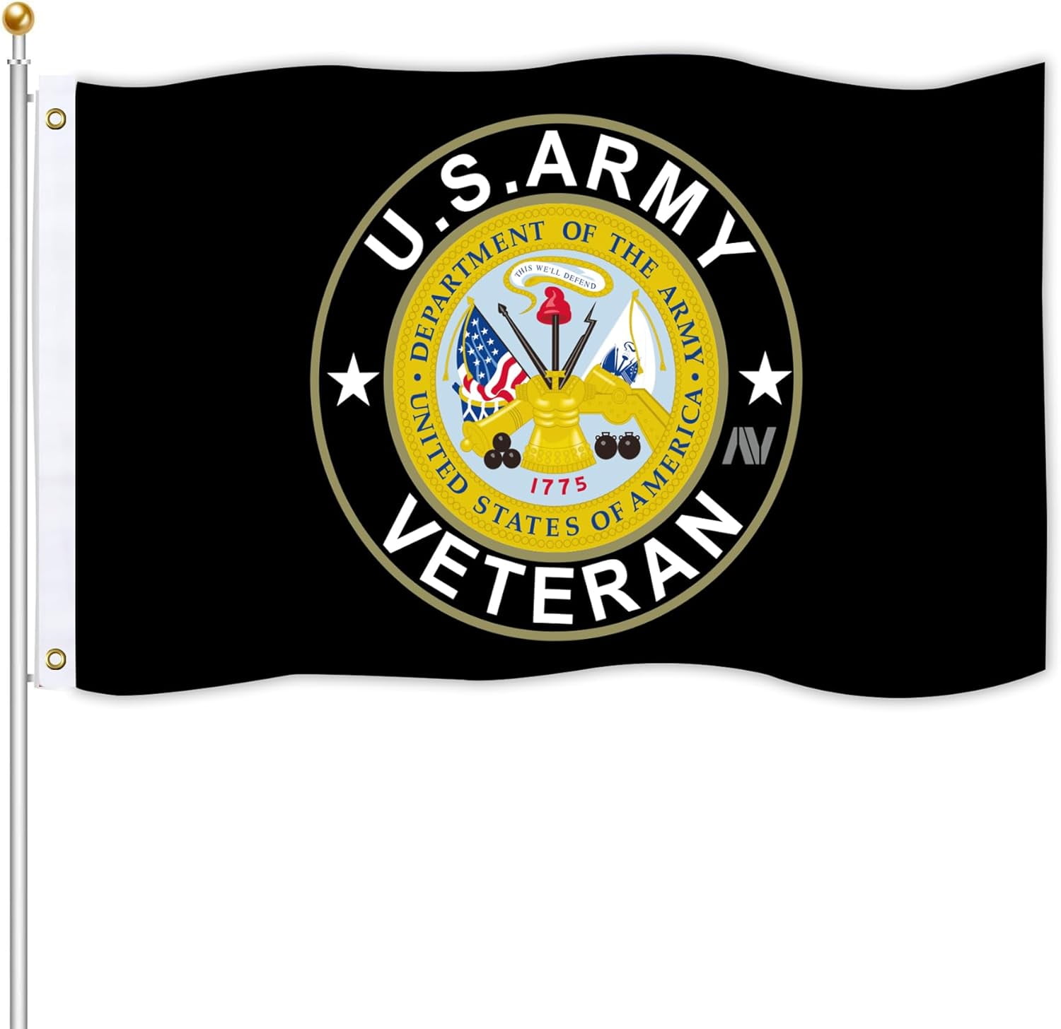 US Army- Veteran Emblem -Flag 3x5 Ft Double Sided Printing -US Army ...