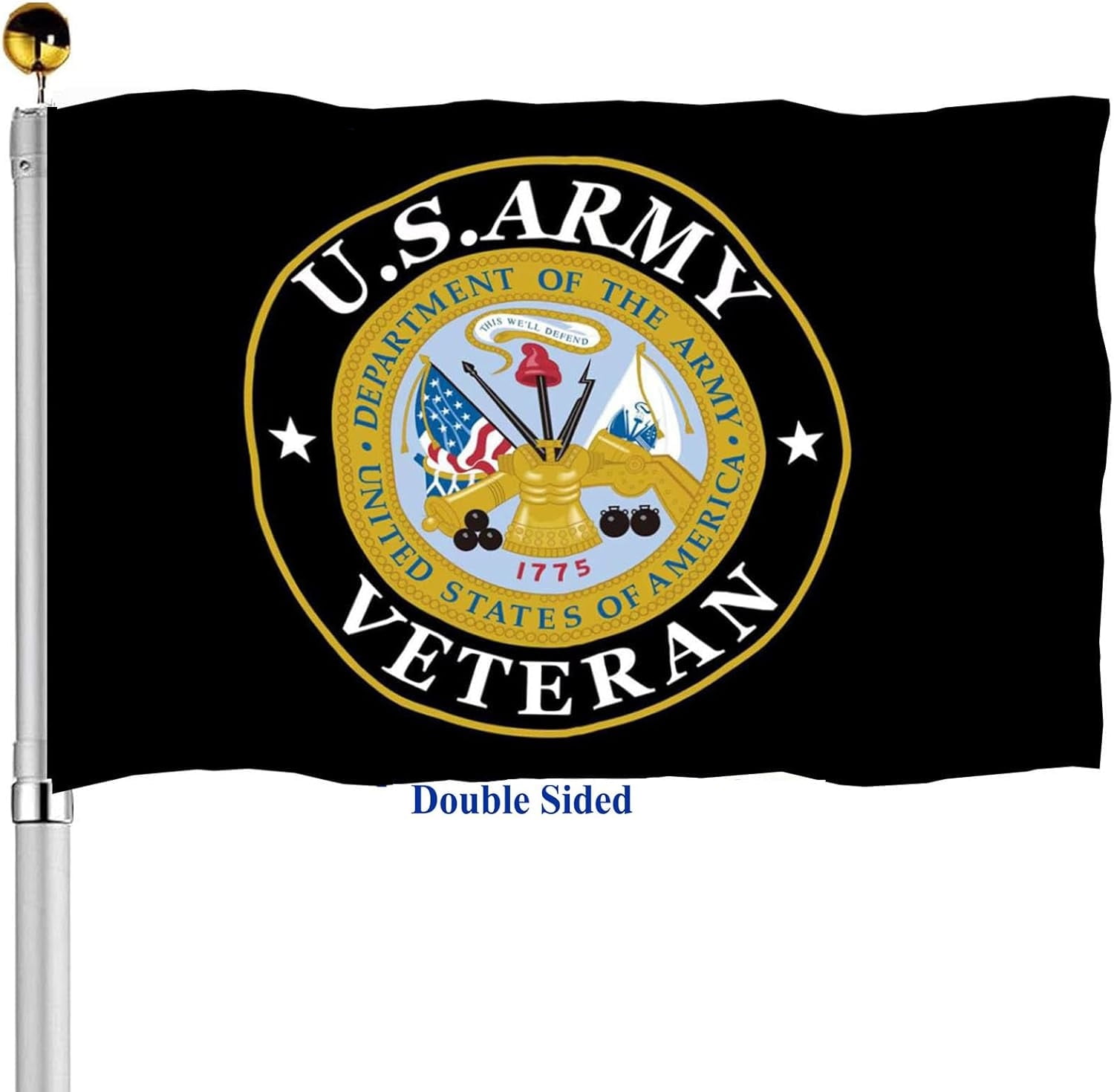 US Army Veteran Flags 3x5 Outdoor Double Sided- United States Army ...