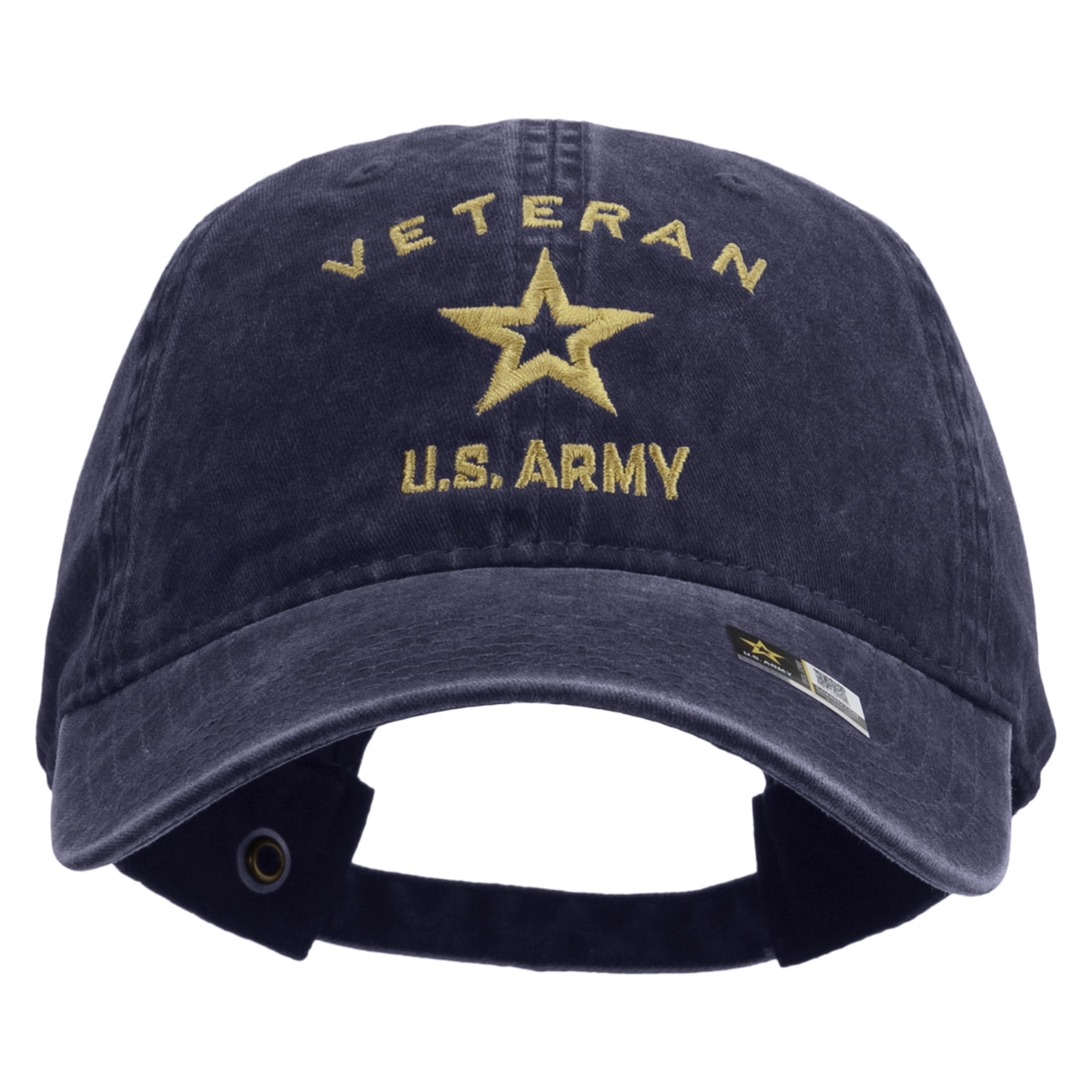 US Army Veteran Military Embroidered Washed Cap - Navy OSFM - Walmart.com