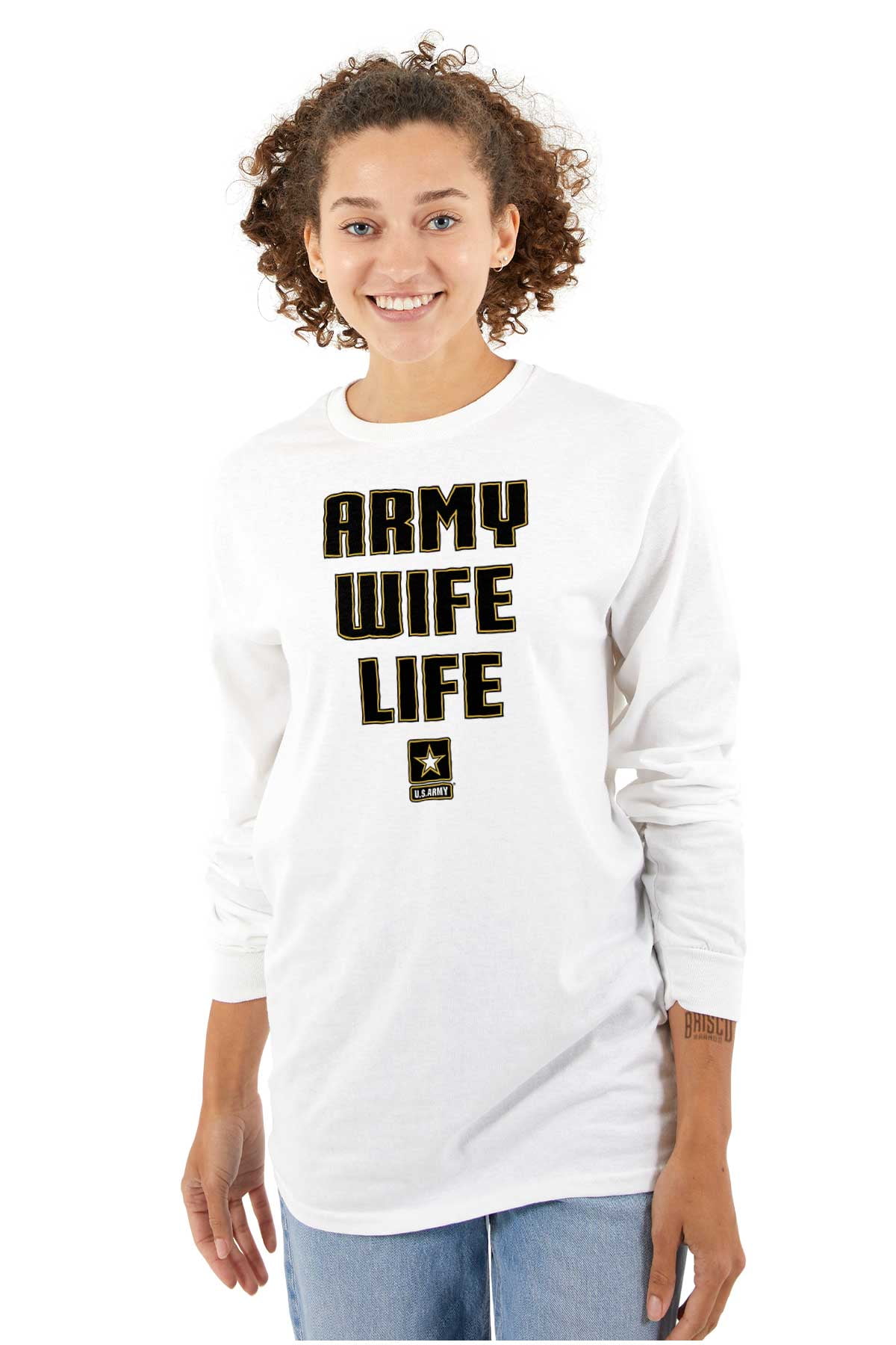 US Army Wife Life Military Logo Women Plus Size Long Sleeve Tee Brisco ...