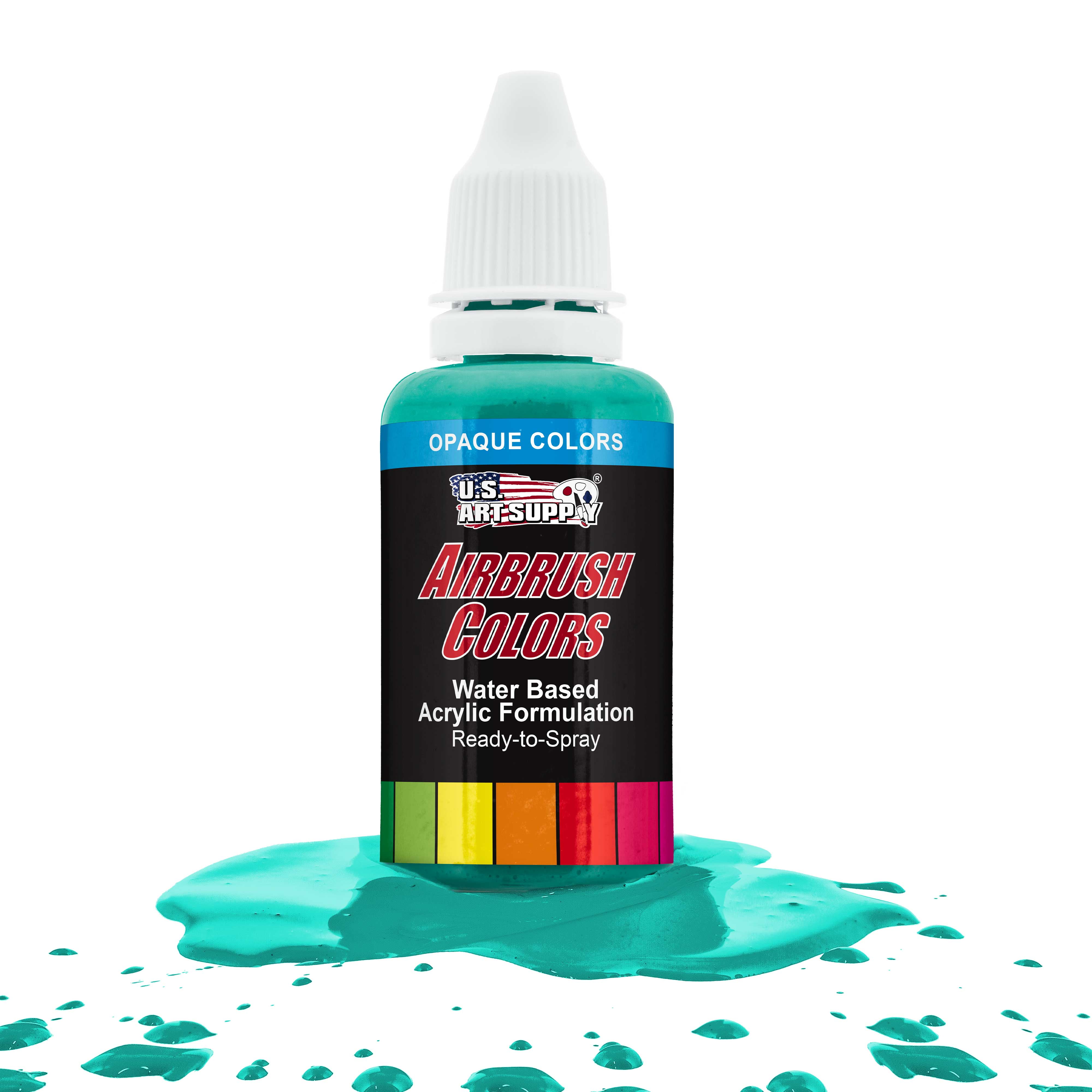 U.S. Art Supply 1-Ounce Opaque Aqua Blue Airbrush Paint - Walmart.com