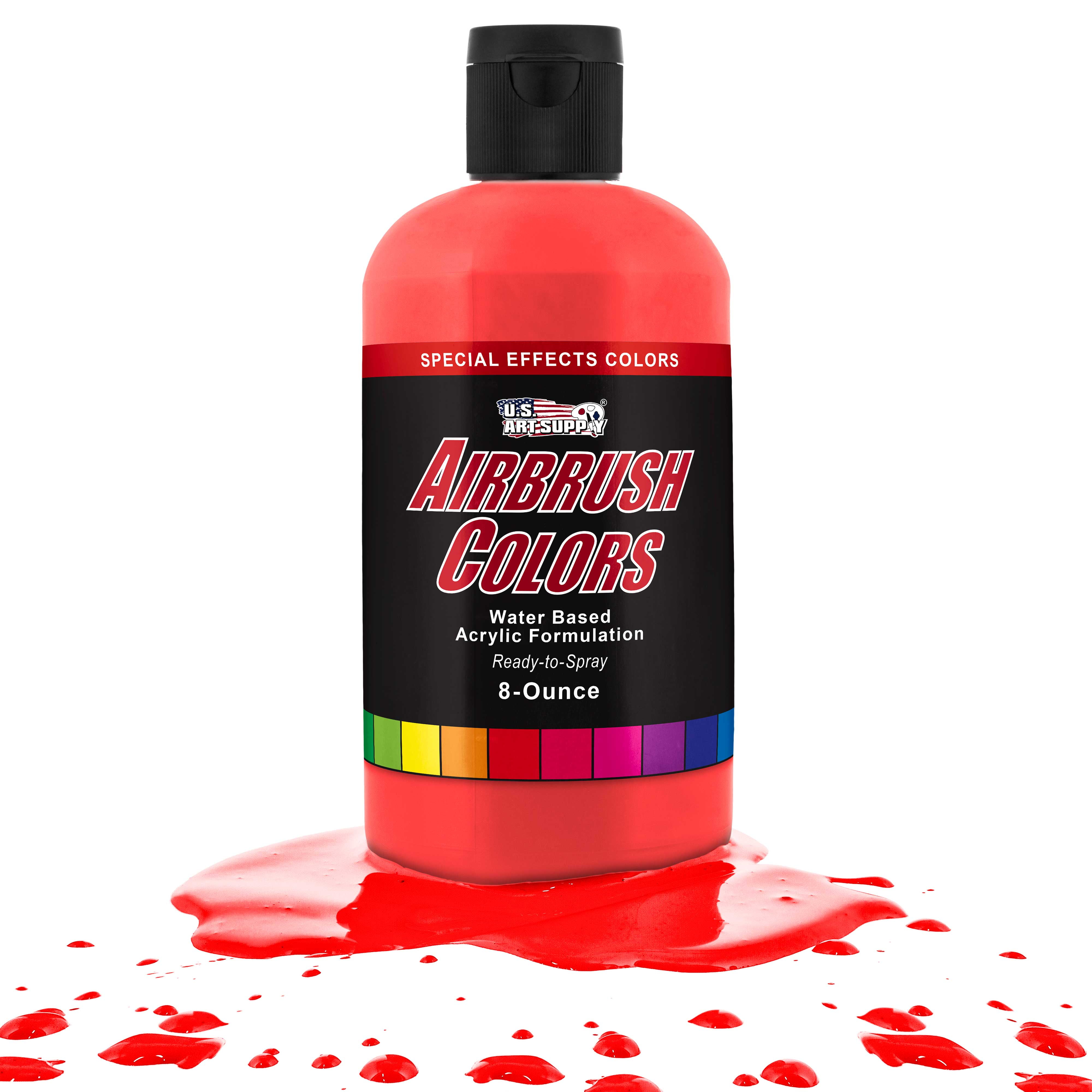 US Art Supply 8-Ounce Special Effects Neon Red Airbrush Paint - Walmart.com