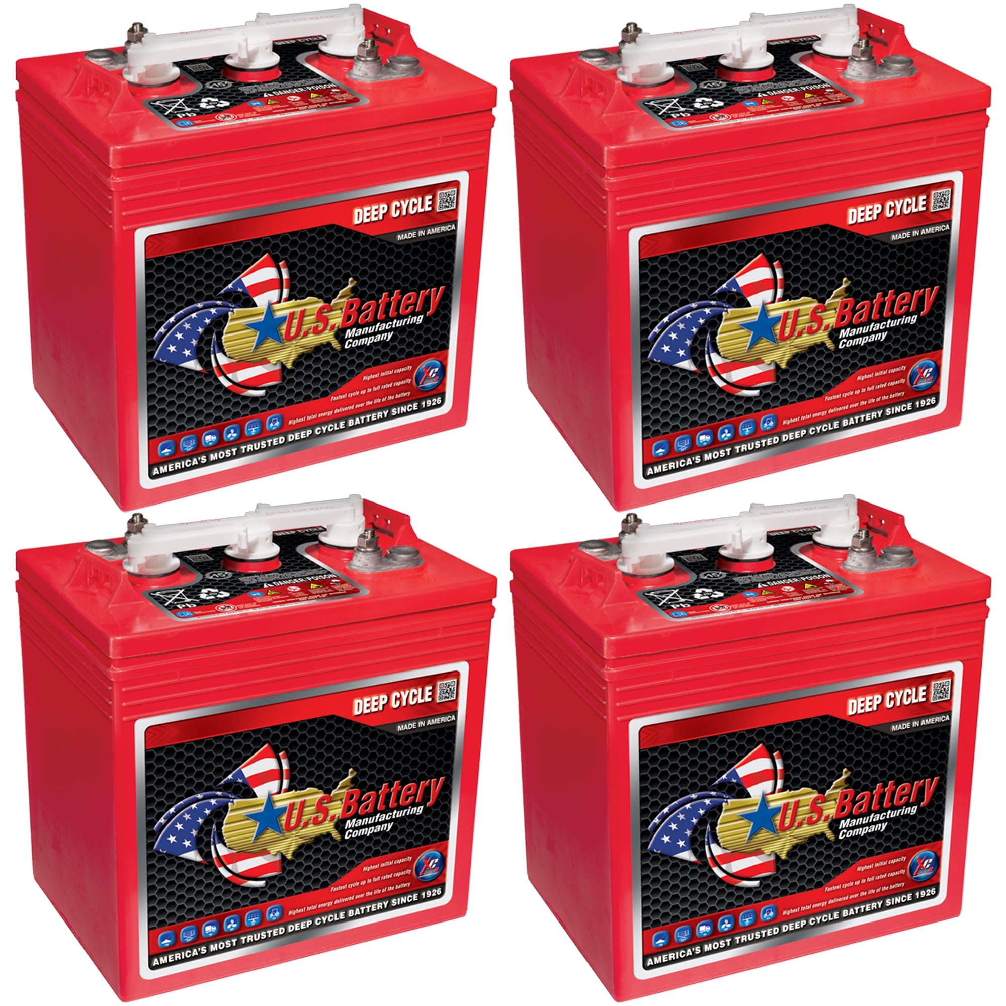 US Battery 6V 240Ah GC2 Deep Cycle Battery, Pack of 4, Flooded Lead ...