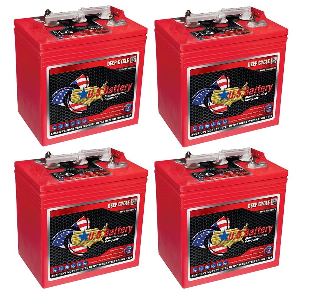 U.S. Battery US145 T145, 6 Volt, 250 AH Deep Cycle Battery, 4 Pack ...