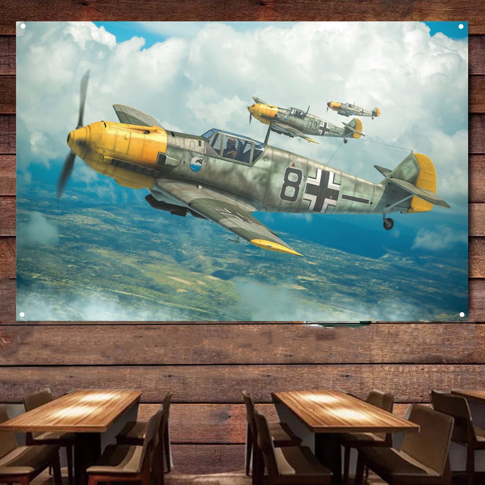 US Bf 109E-1 Attack Aircraft Posters Wall Banner 38" x 57" Air Force ...